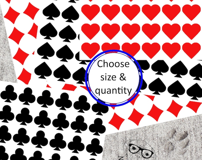 Playing Cards Symbols Vinyl Stickers, Poker Card Suits Stickers ...