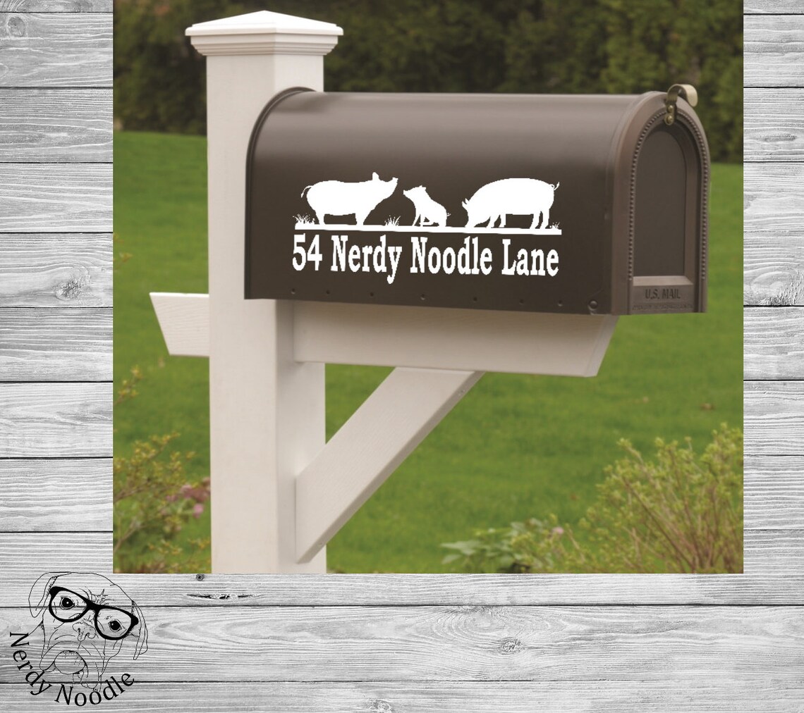 Pig Farm Mailbox Decal, Farm Mailbox Decal, Pig Mailbox Decal, Pigs ...