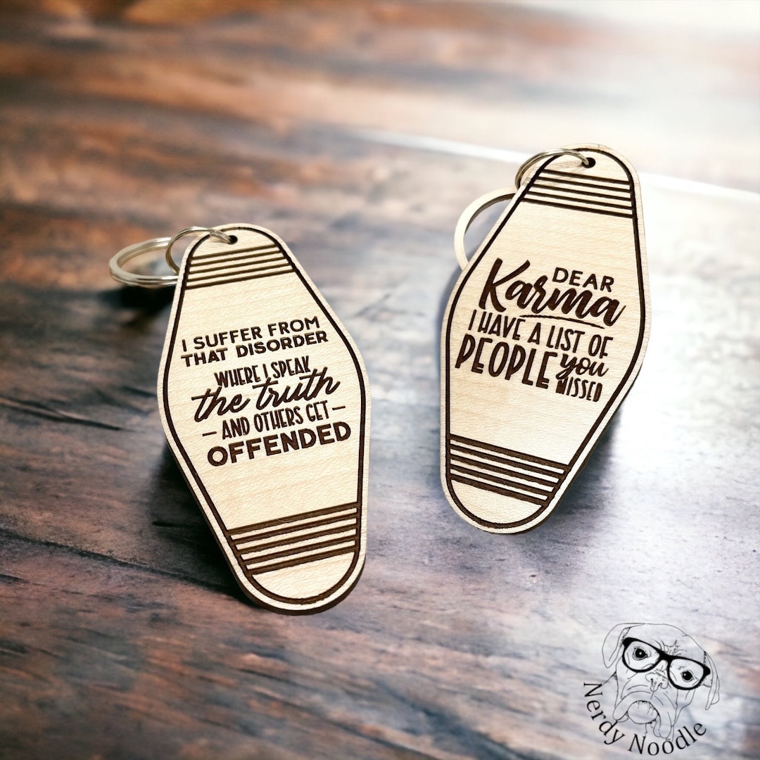 Sarcastic Keychain, Funny Keychain, Retro Hotel Keychain, Humorous ...