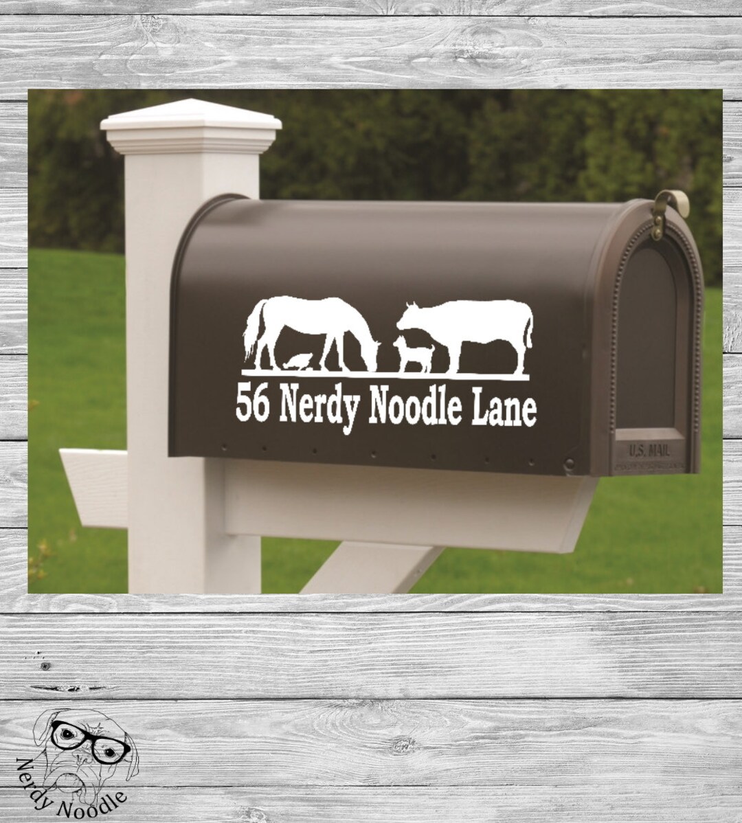 Cow Mailbox Decal, Farmhouse Mailbox Decal, Horse Mailbox Decal, Farm ...