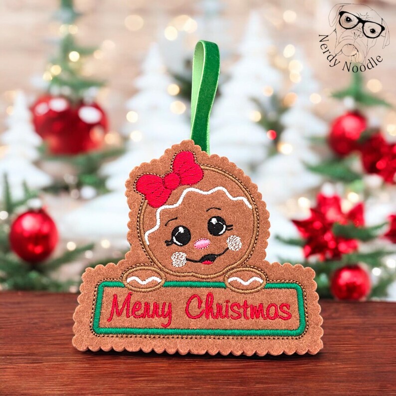 Gingerbread Girl Embroidered Christmas Ornament, Gingerbread Boy ...