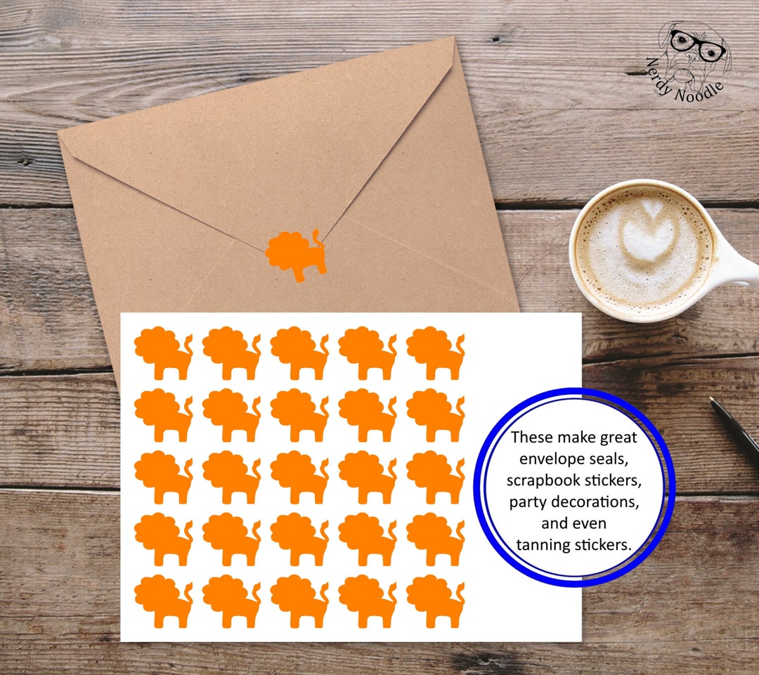 Lion Planner Stickers, Lion Stickers, Lion Sticker Set, Lion Envelope ...