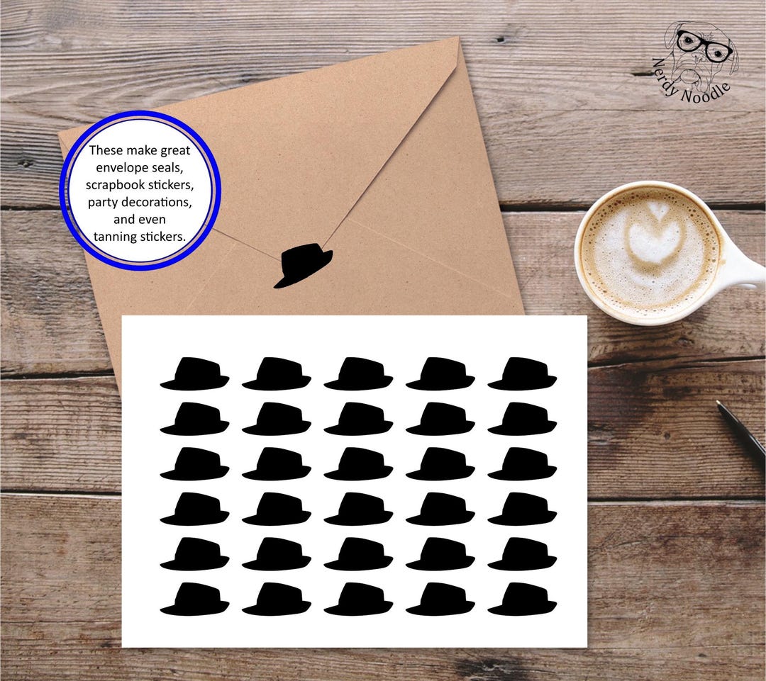 Fedora Hat Stickers, Fedora Hat Tanning Stickers, Fedora Hat Sticker ...