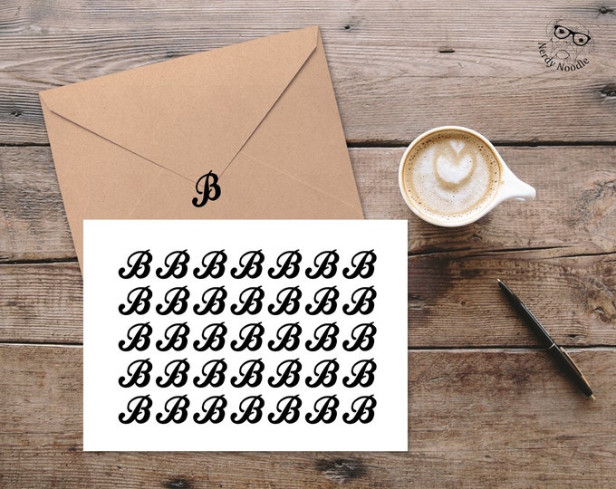 Initial Stickers Script Monogram Letter Stickers 100 - Etsy