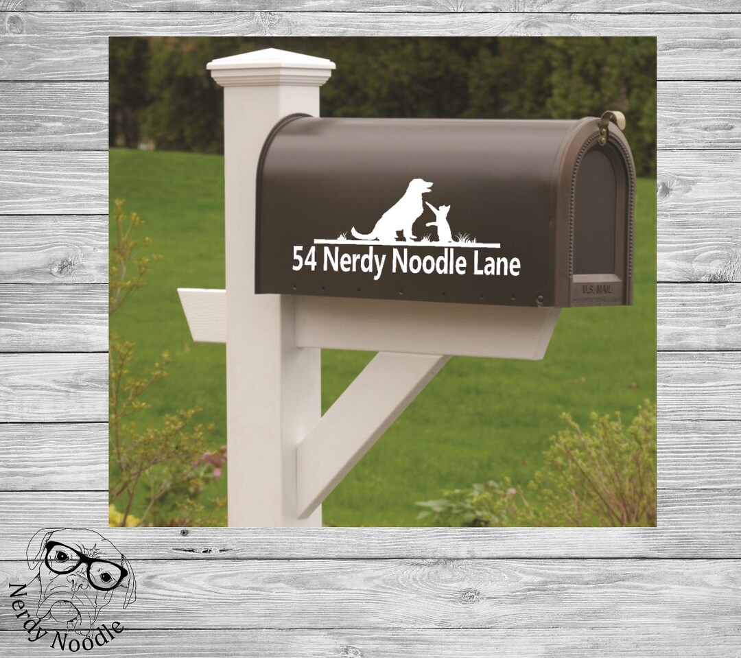 Dog and Cat Mailbox Decal, Farm Mailbox Decal, Pet Mailbox Decal, Cats ...