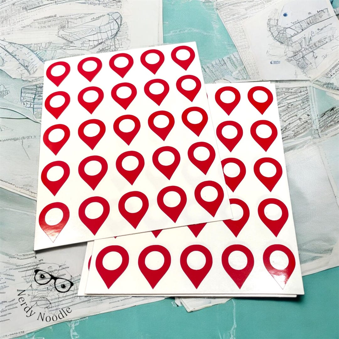 Map Marker Stickers: Travel Planner Location Pins - Etsy