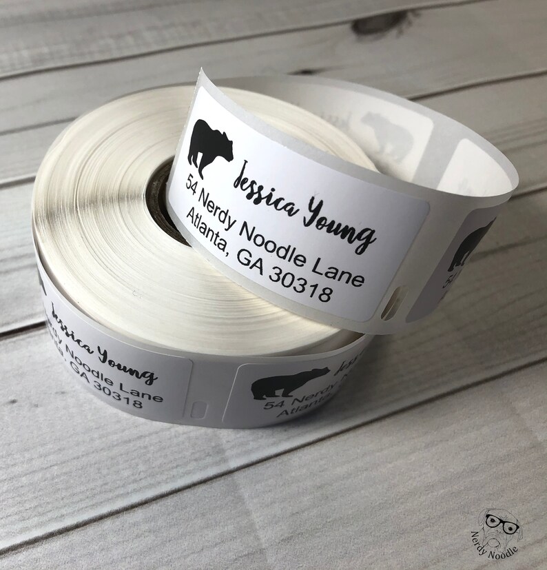 Custom Bear Address Labels Black Bear Return Address Labels | Etsy