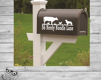 Dog Mailbox Decal, Farmhouse Mailbox Decal, Horse Mailbox Decal, Farm ...