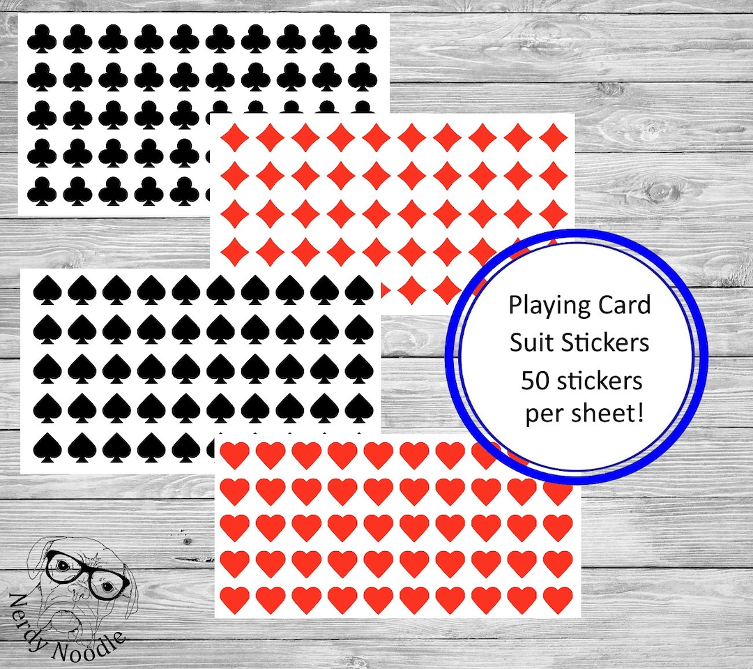 Playing Card Stickers, Card Deck Stickers, Poker Suits Stickers, Poker ...
