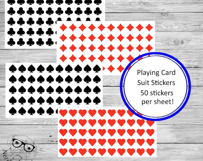 Playing Cards Symbols Vinyl Stickers, Poker Card Suits Stickers ...