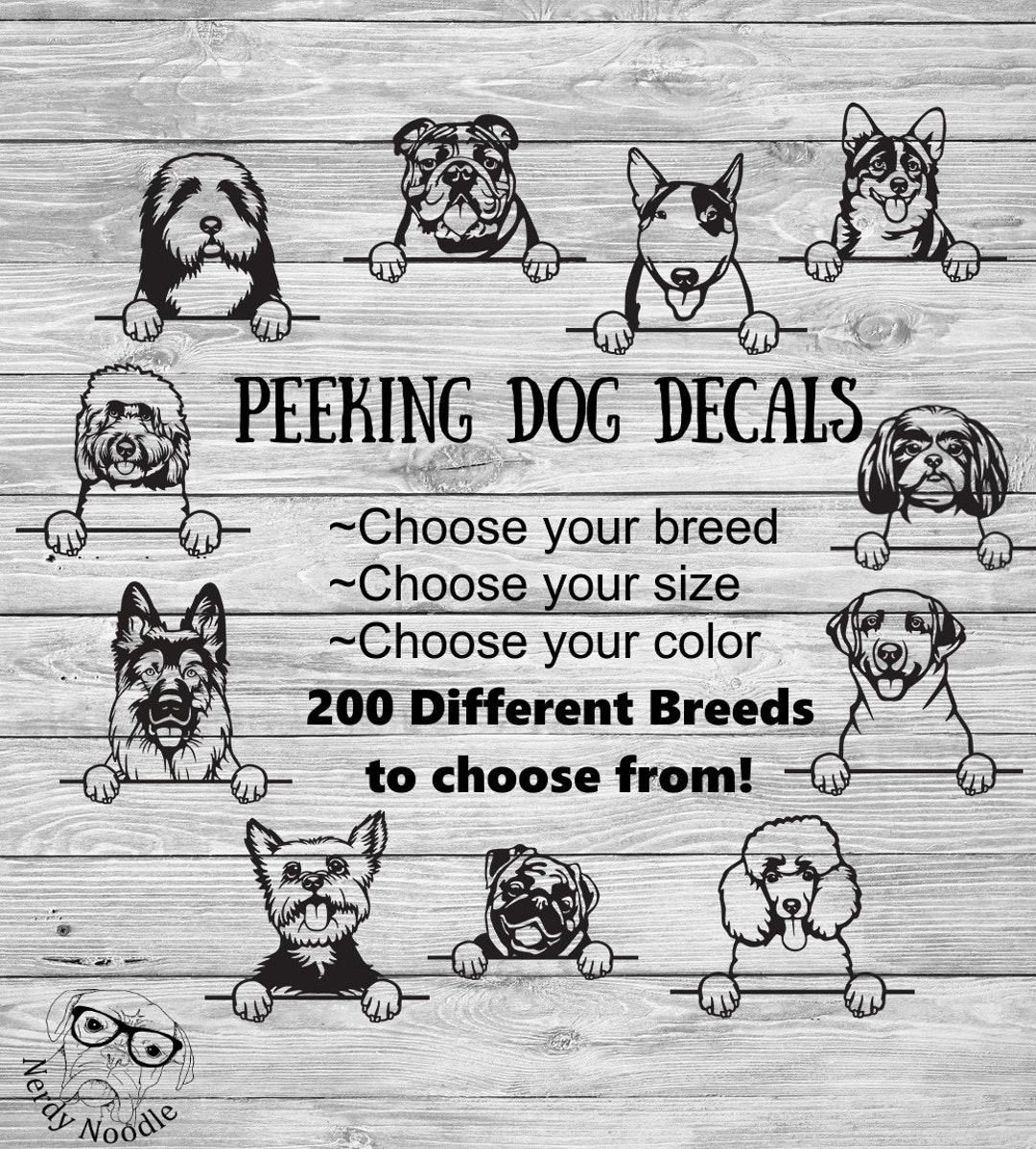 Dog Peeking Decal, Dog Car Decal, Dog Laptop Decal, Pet Decal, Dog ...