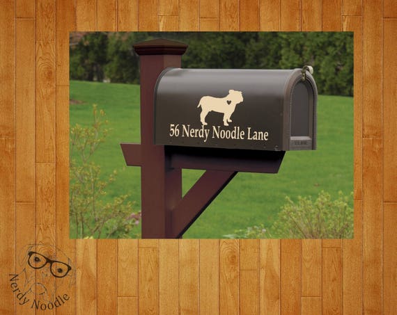 Bulldog Mailbox Decal Dog Mailbox Decal Bulldog Custom | Etsy