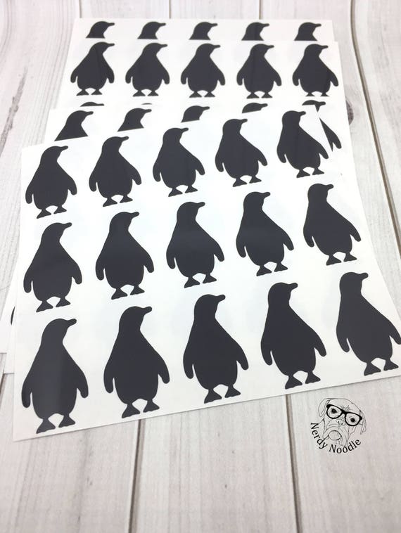 Penguin Stickers Penguin Sticker Set Penguin Envelope Seals | Etsy