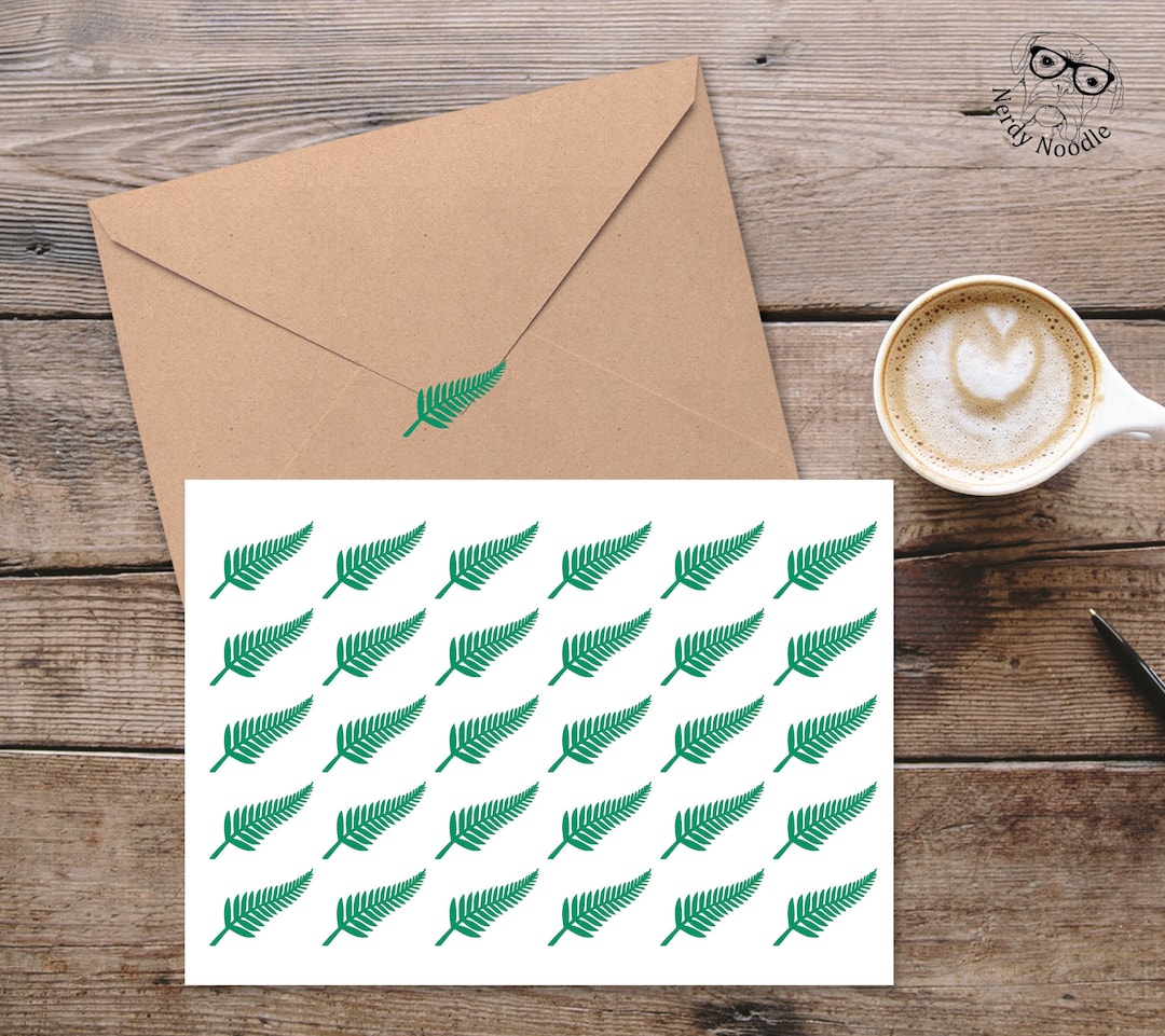 Fern Leaf Stickers, Fern Leaf Sticker Set, Fern Leaf Envelope Seals ...