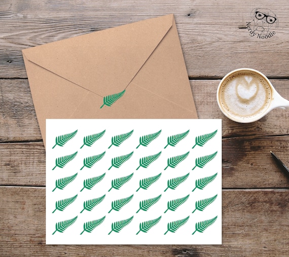 Fern Leaf Stickers Fern Leaf Sticker Set Fern Leaf Envelope | Etsy
