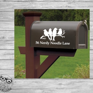 Birds Mailbox Decal, Bird Custom Mailbox Decal, Bird Address Decal ...