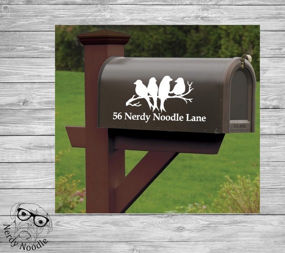 Birds Mailbox Decal Bird Custom Mailbox Decal Bird Address - Etsy