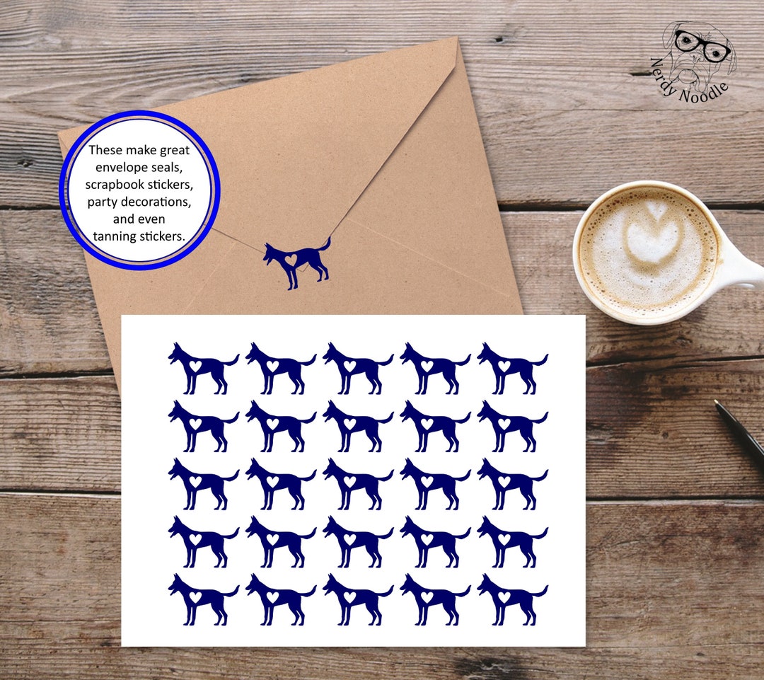 Malinois Stickers, Belgian Malinois Sticker Set, Malinois Envelope ...