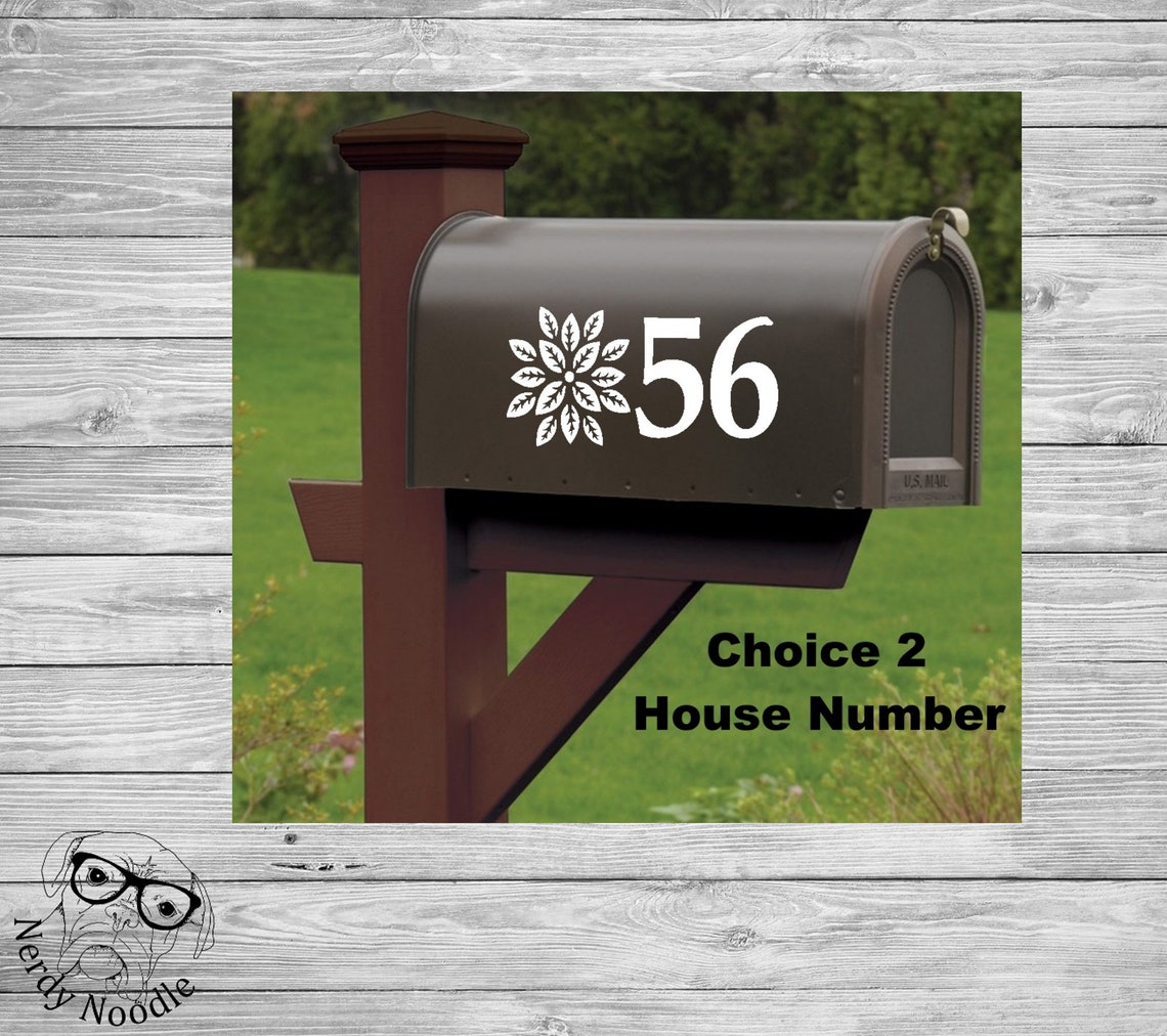 Flower Mailbox Decal, Flower Custom Mailbox Decal, Flower Address Decal ...