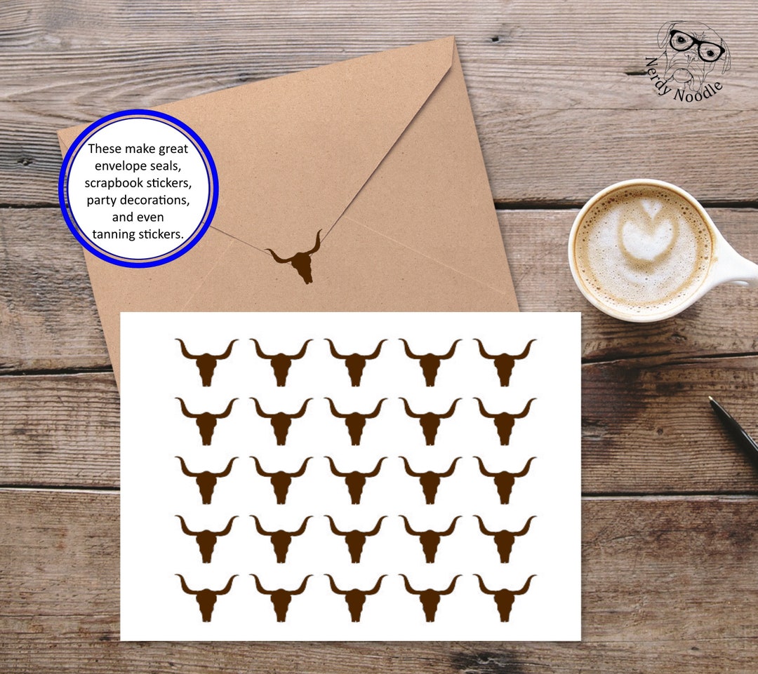 Bull Skull Stickers, Bull Skull Planner Stickers, Longhorn Sticker Set ...
