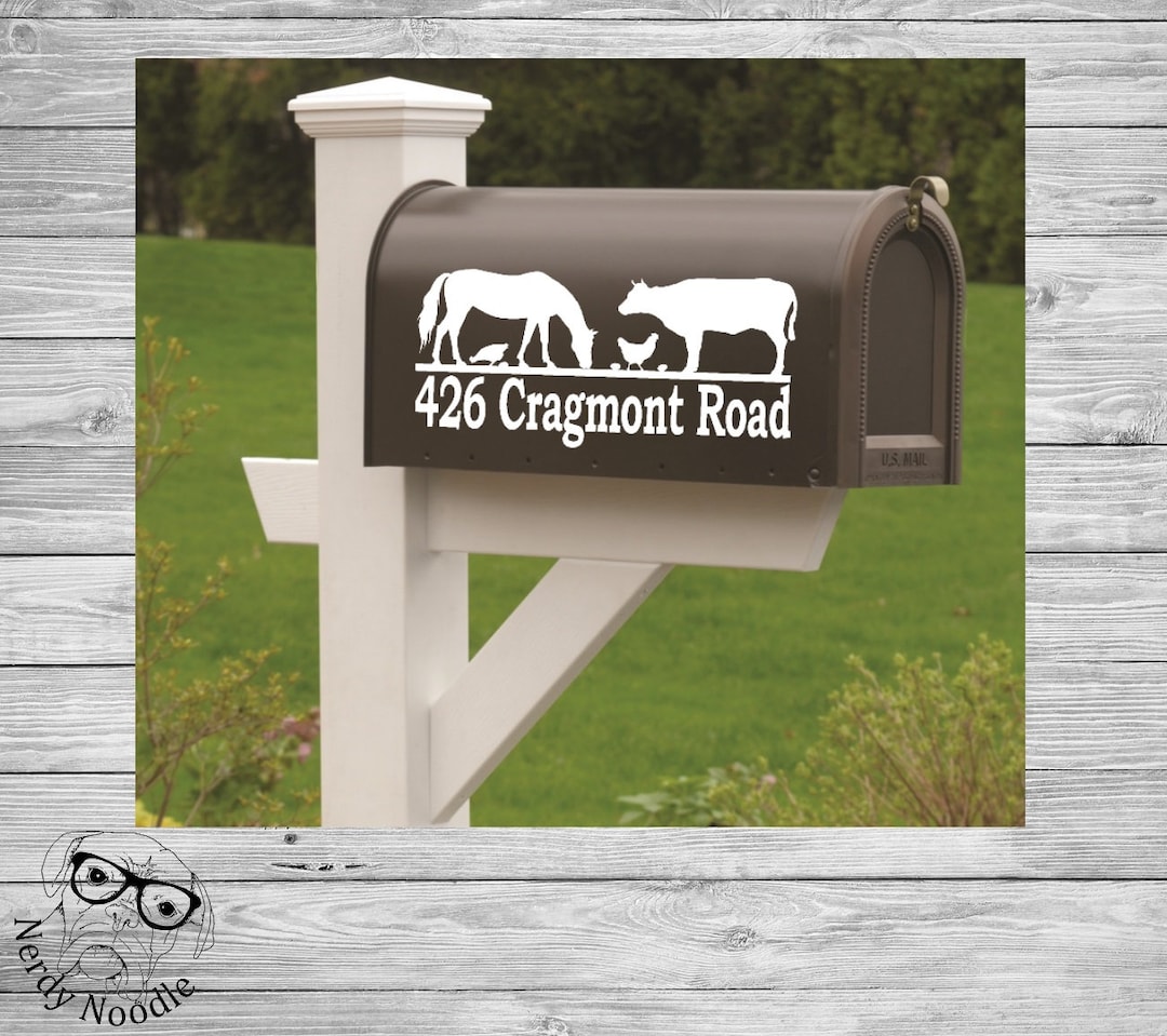 Cow Mailbox Decal, Farmhouse Mailbox Decal, Horse Mailbox Decal, Farm ...