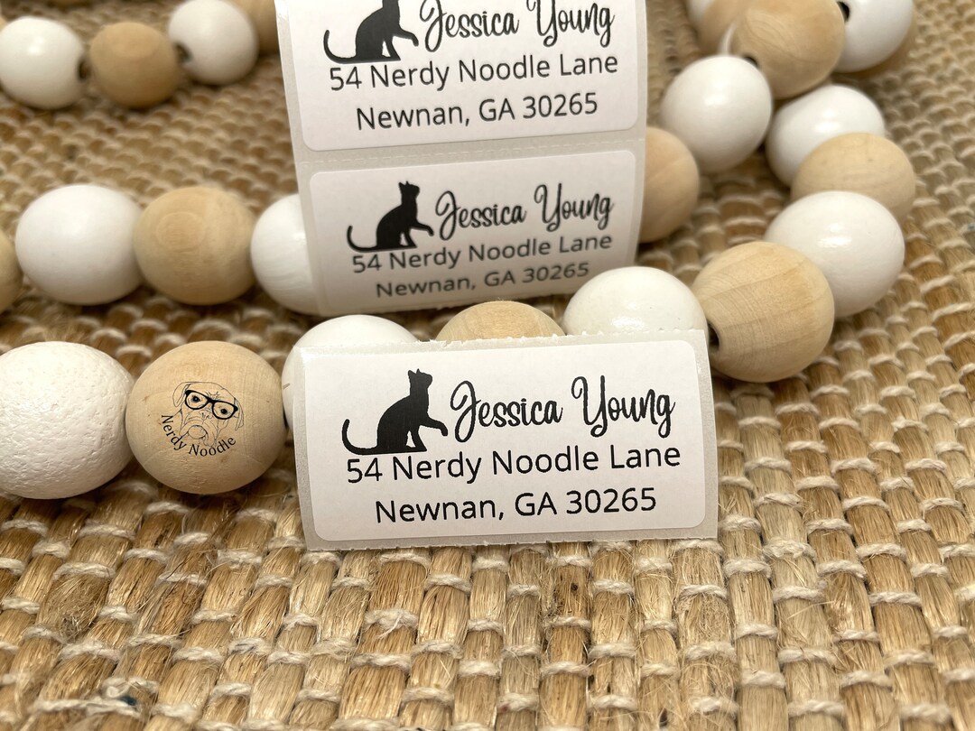 Cat Custom Address Labels, Cat Return Address Labels, 100-250-500, Cat ...