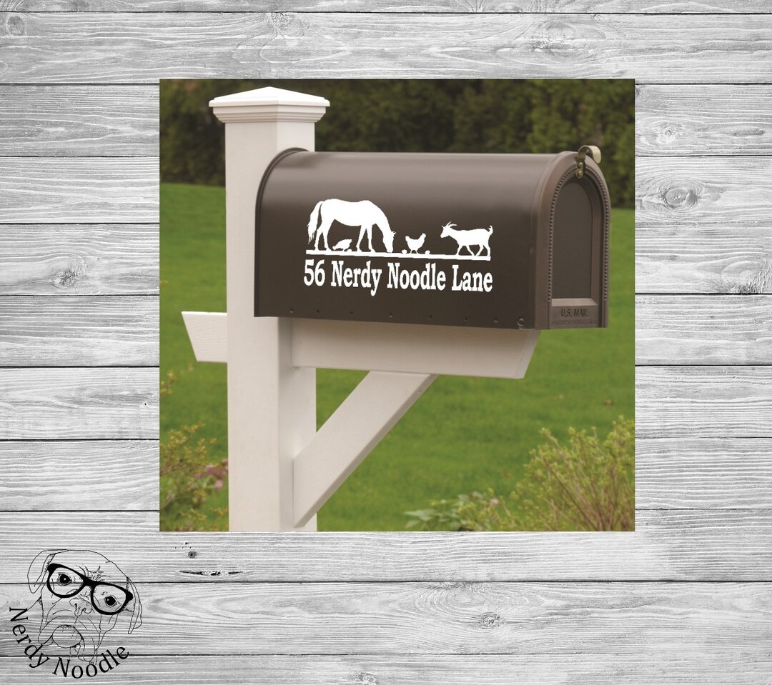 Farm Mailbox Decal, Farmhouse Mailbox Decal, Horse Mailbox Decal, Goat ...