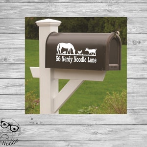 Farm Mailbox Decal, Farmhouse Mailbox Decal, Horse Mailbox Decal, Goat ...