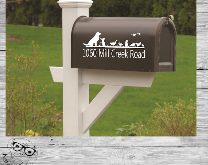 Chickens, Dogs, Cats, Ducks, Mailbox Decal, Farm Mailbox Decal, Farm ...