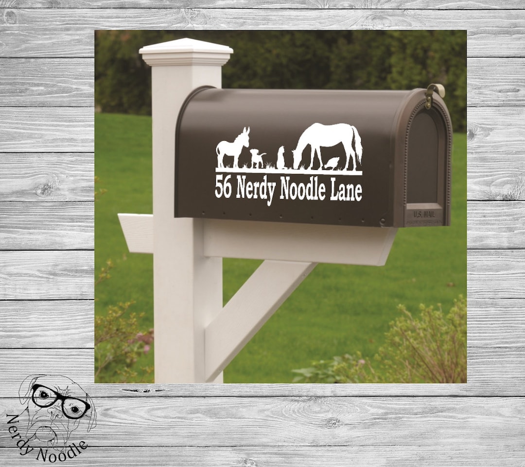 Mini Donkey, Horse, Chicken, Dog, Cat Mailbox Decal, Farm Mailbox Decal ...