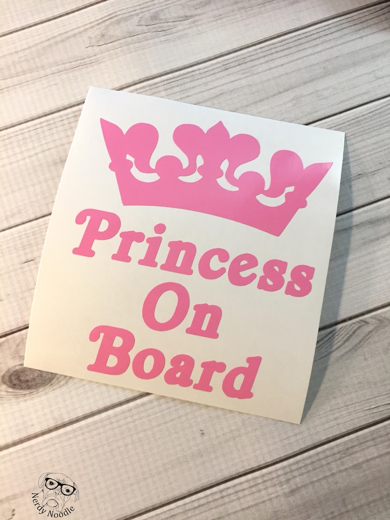 Princess on Board Decal, Princess on Board Car Decal, Baby on Board Car ...