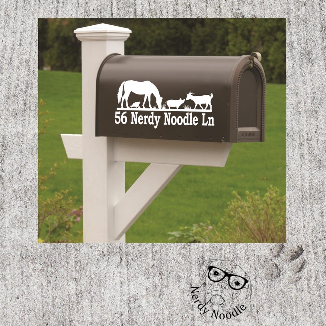 Horse, Goat, Pig, and Chicken Mailbox Decal, Farmhouse Mailbox Decal ...