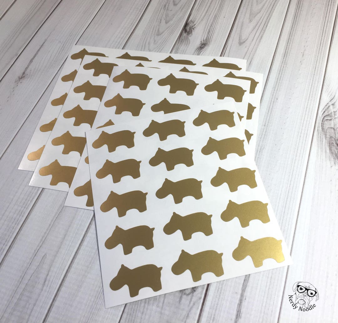 Hippo Stickers, Hippopotamus Tanning Stickers, Hippo Stickers, Hippo ...