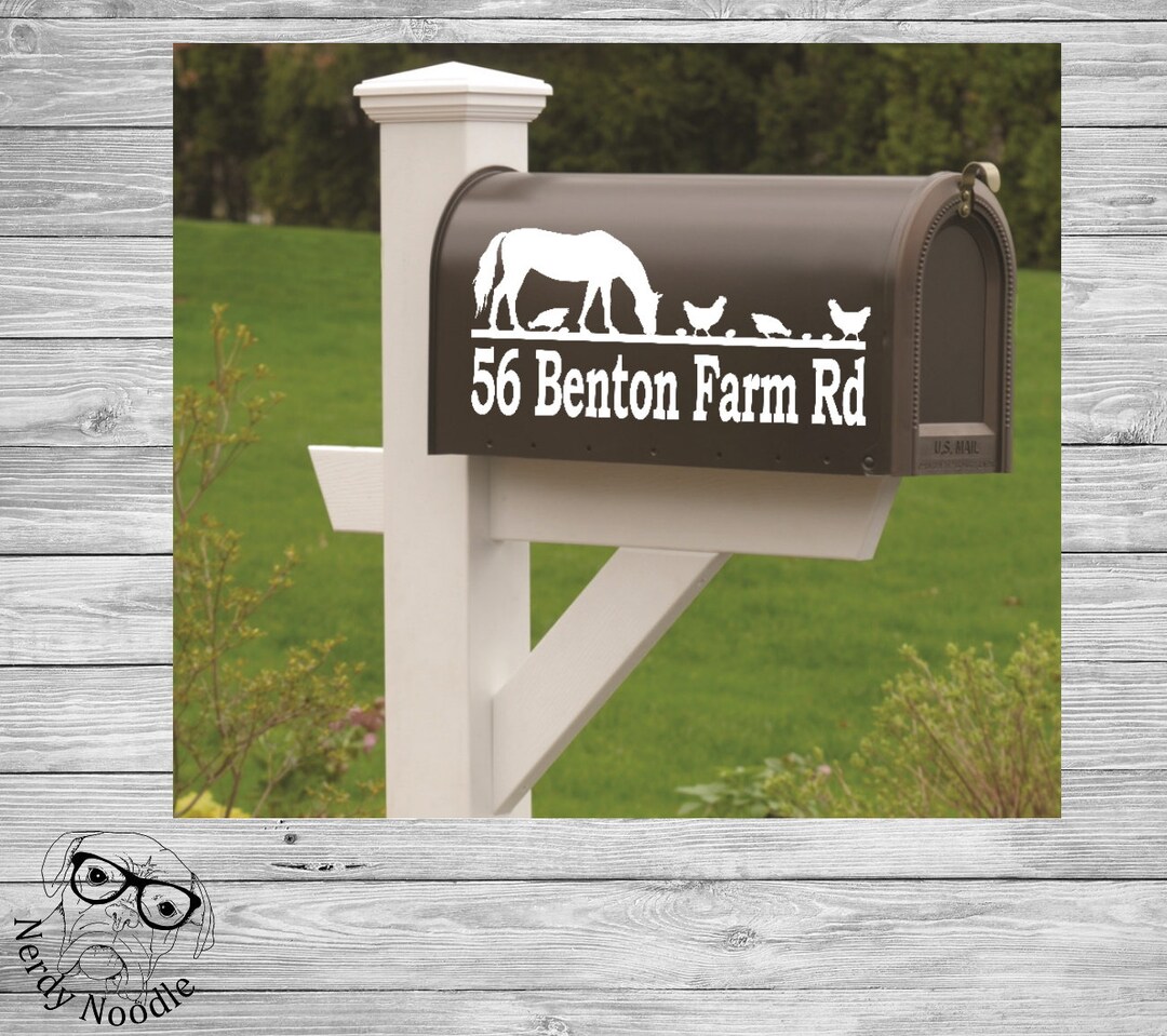 Horse and Chickens Mailbox Decal, Farmhouse Mailbox Decal, Horse ...