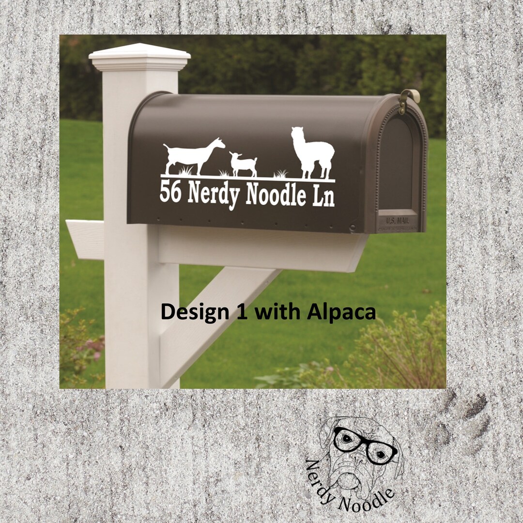 Nigerian Dwarf Goats Mailbox Decal, Alpaca Mailbox Decal, Goat Mailbox ...