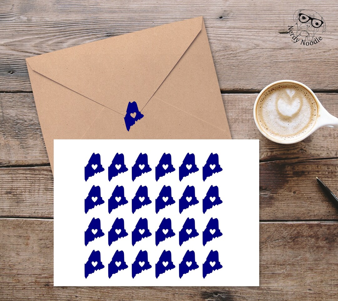 Maine Stickers, Maine Sticker Set, Maine Envelope Seals, ME State ...