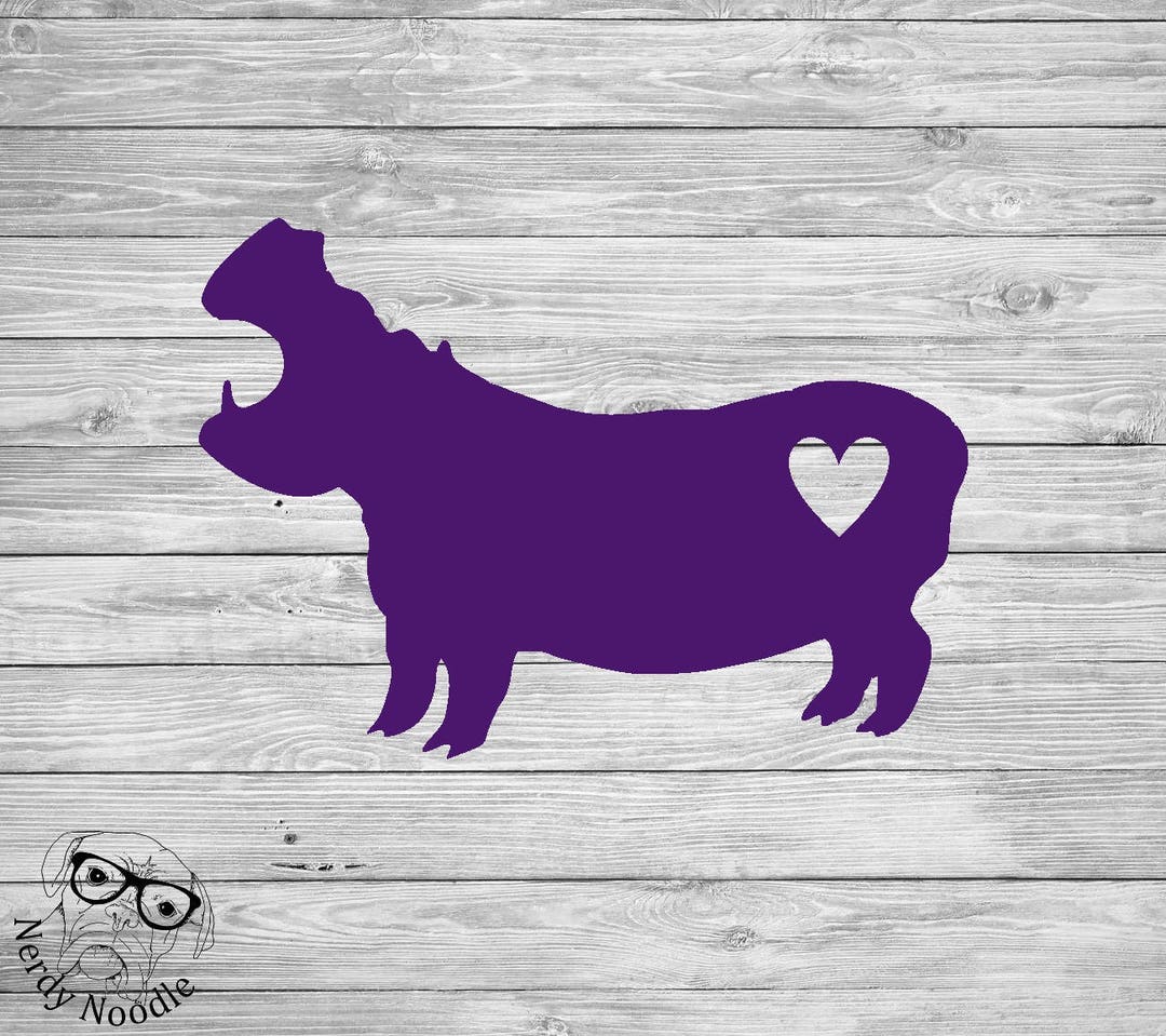 Hippo Decal, Hippo Car Decal, Hippo Travel Tumbler Decal, Mug Decal ...