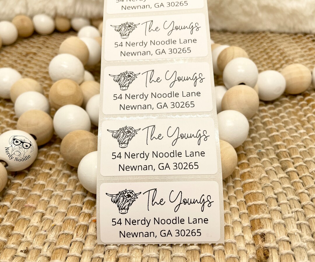 Highland Cow Custom Address Labels, Highland Cow Return Address Labels ...