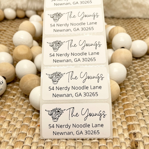 Address Labels With Cow - Etsy