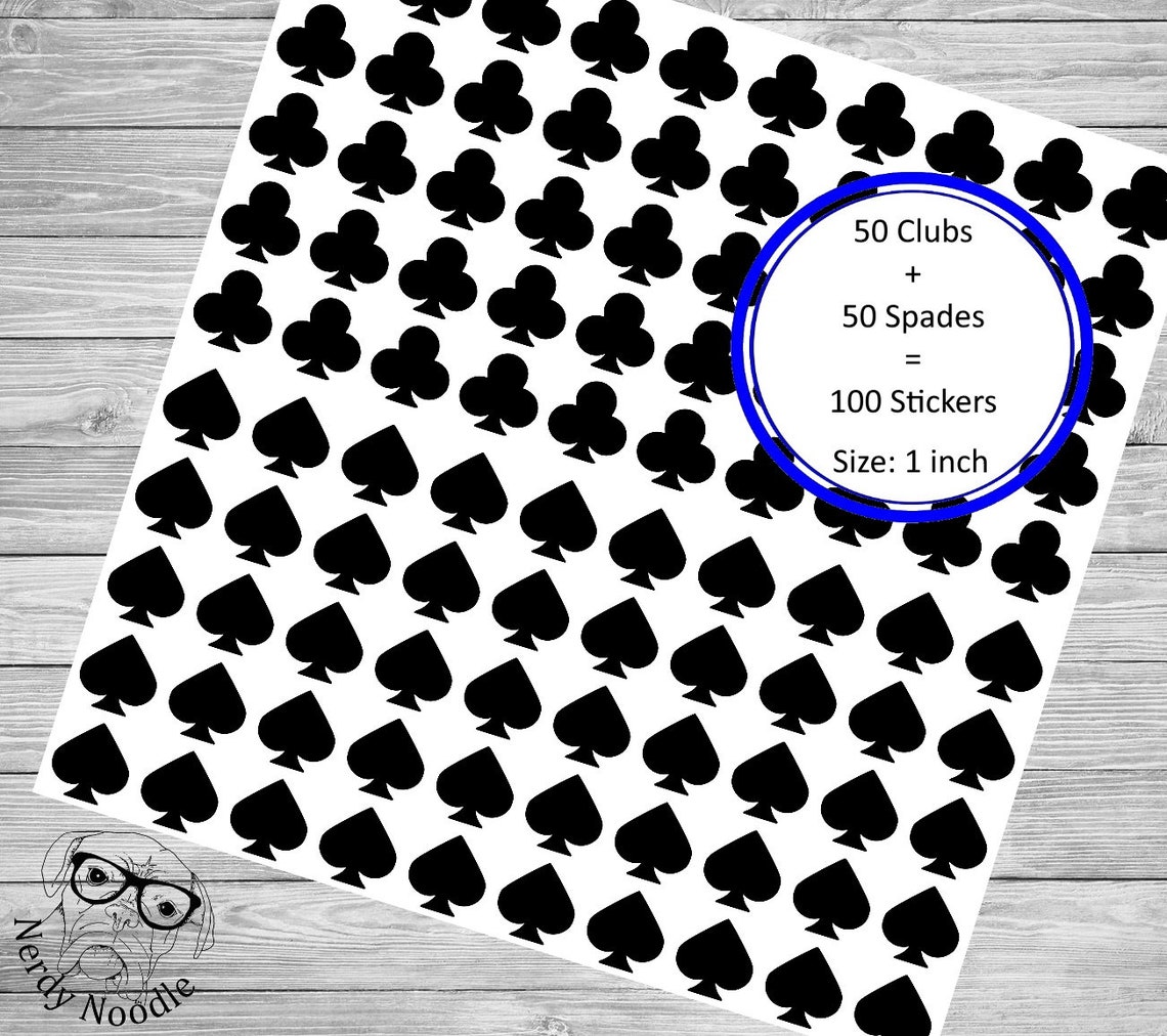 Playing Card Stickers Card Deck Stickers Poker Suits | Etsy