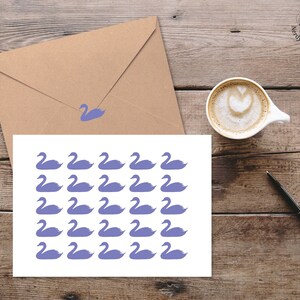 Swan Stickers, Swan Sticker Set, Swan Envelope Seals, Swan Envelope ...