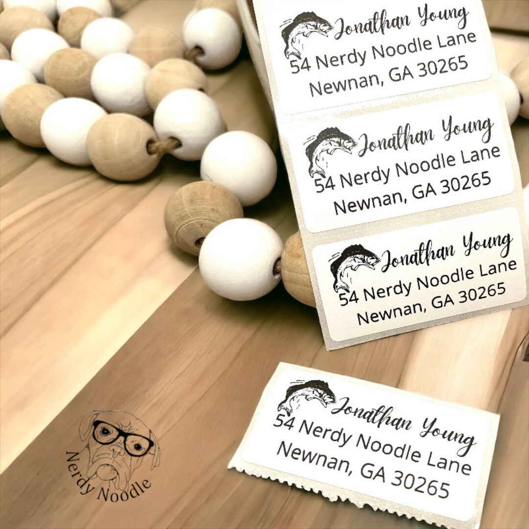 Fish Address Labels, Fish Return Address Labels, 100-250-500 ...