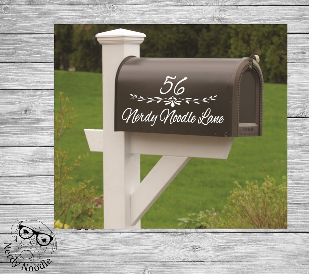 Flower Mailbox Decal, Vine Mailbox Decal, Custom Mailbox Decal, Address ...