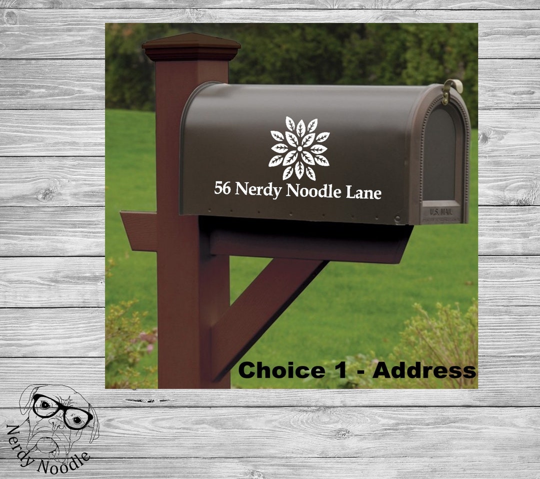 Flower Mailbox Decal, Flower Custom Mailbox Decal, Flower Address Decal ...