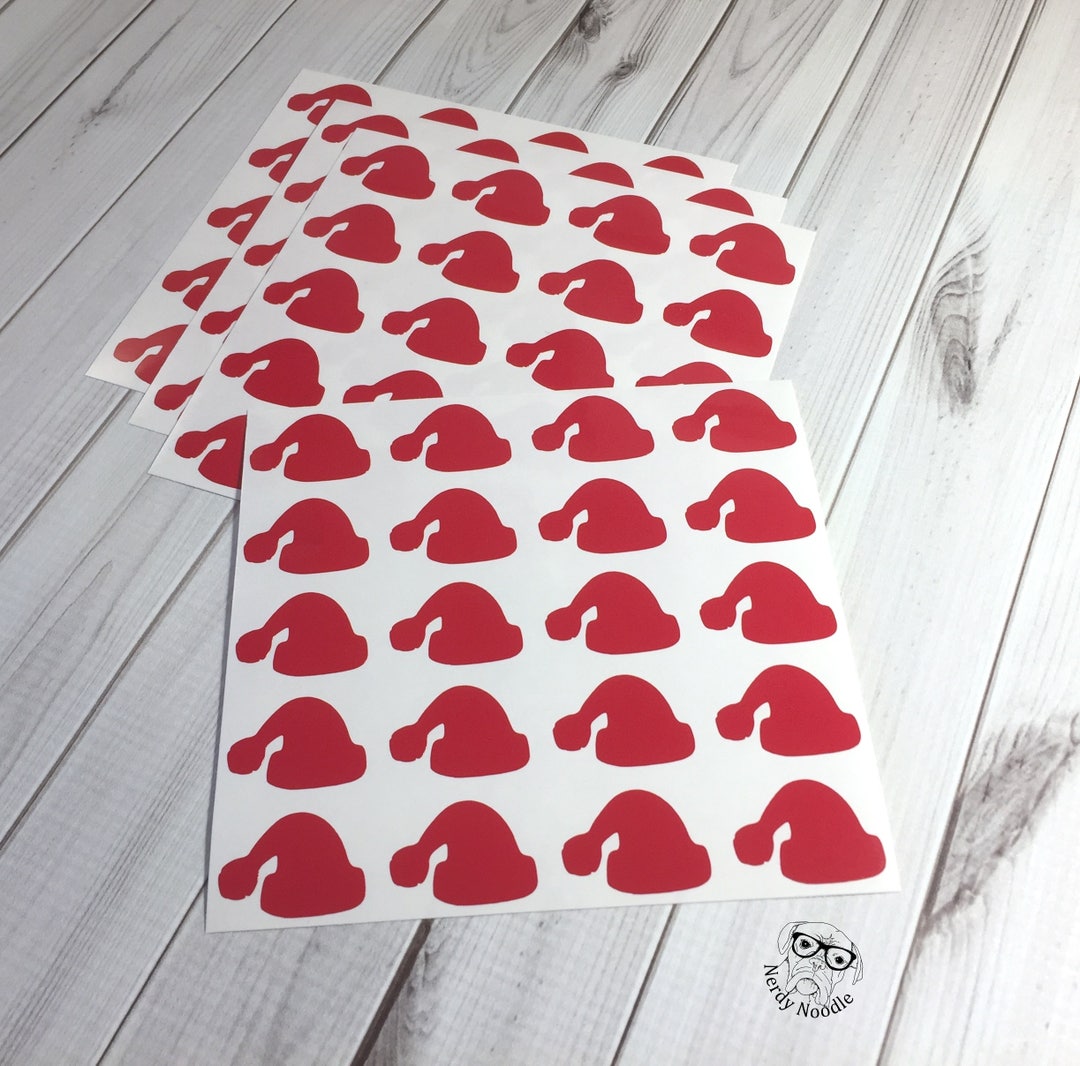 Santa Hat Stickers, Santa Hat Planner Stickers, Santa Hat Sticker Set ...