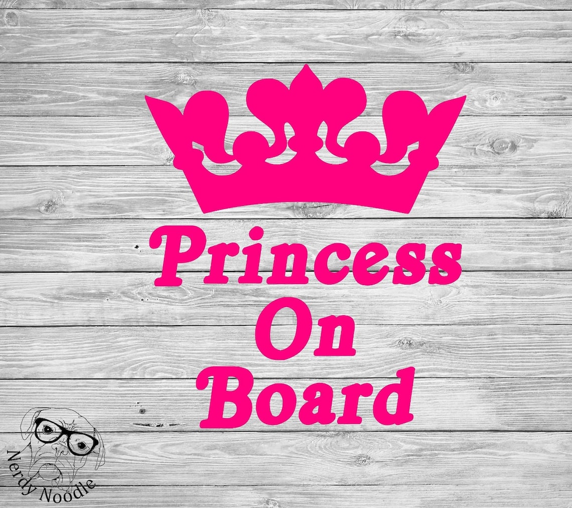 Princess on Board Decal, Princess on Board Car Decal, Baby on Board Car ...