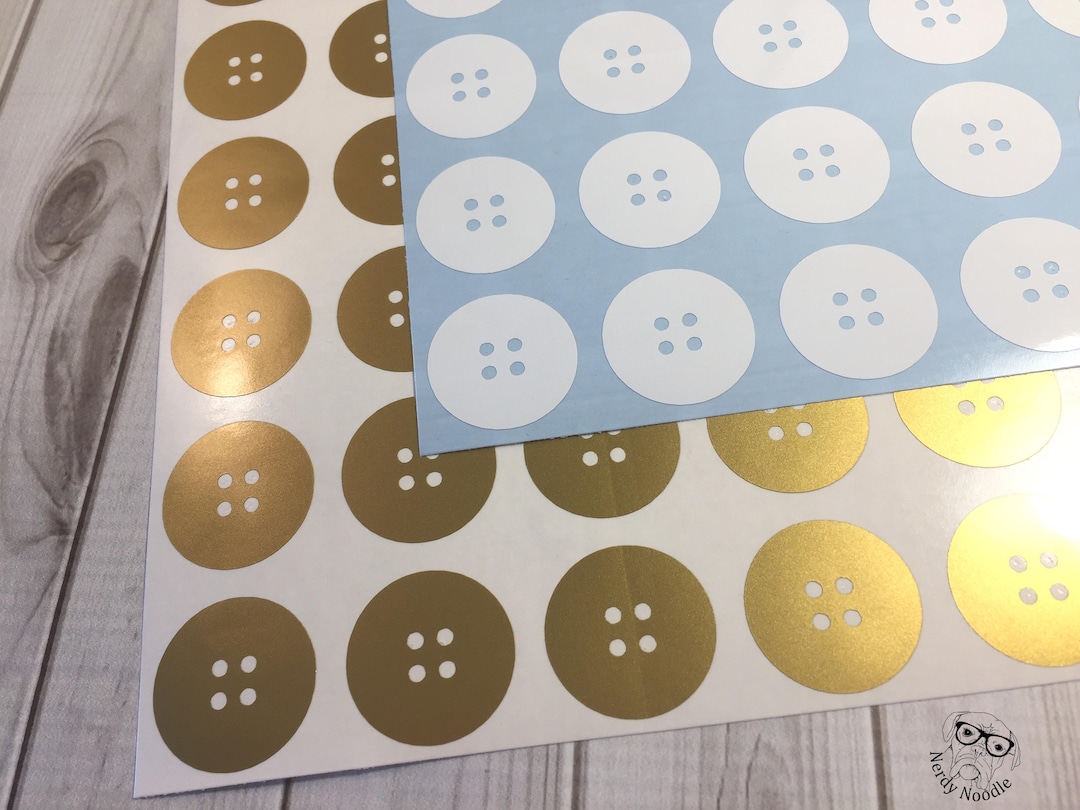 Button Stickers, Button Planner Stickers, Button Sticker Set, Button ...