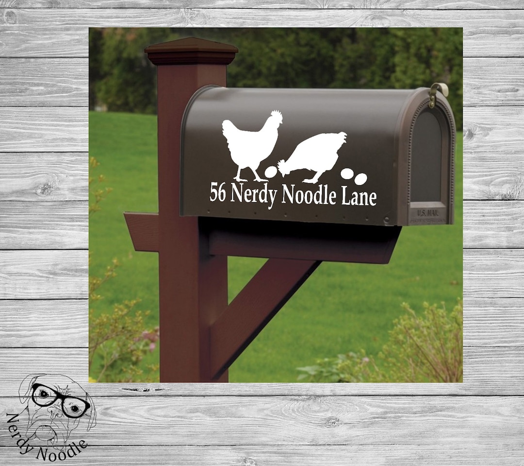Chicken Mailbox Decal, Farmhouse Mailbox, Custom Mailbox Decal, Chicken ...