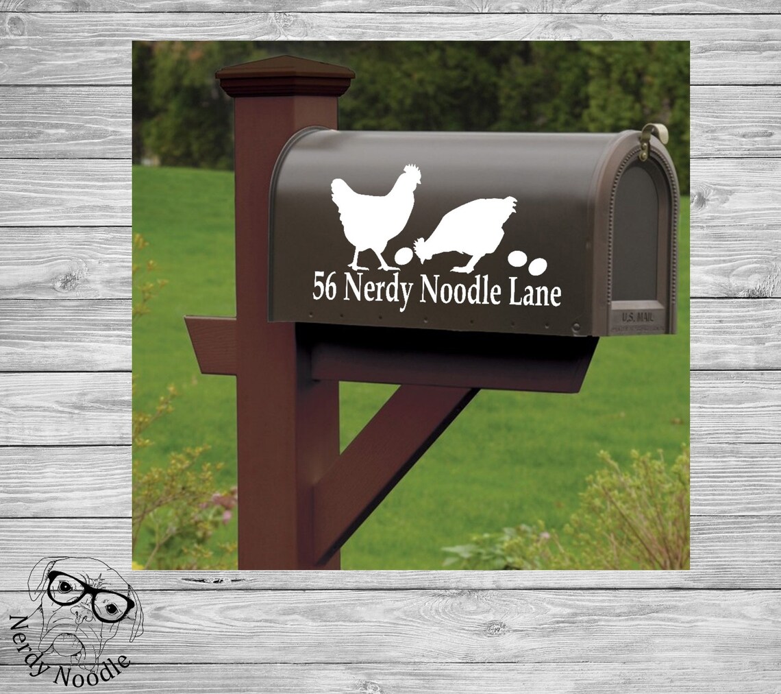 Chicken Mailbox Decal, Farmhouse Mailbox, Custom Mailbox Decal, Chicken ...