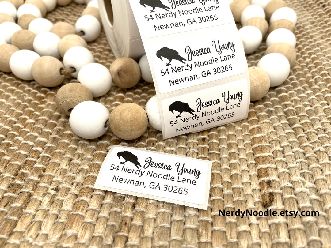 Raven Address Labels, Raven Return Address Labels, 100-250-500 ...